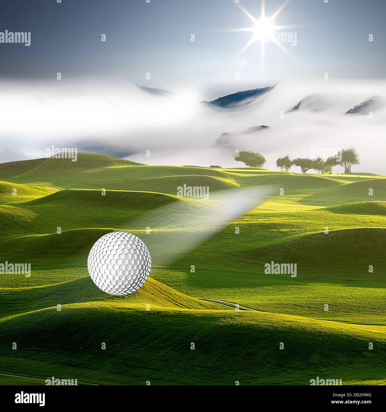 golf ball in a course Stock Photo - Alamy