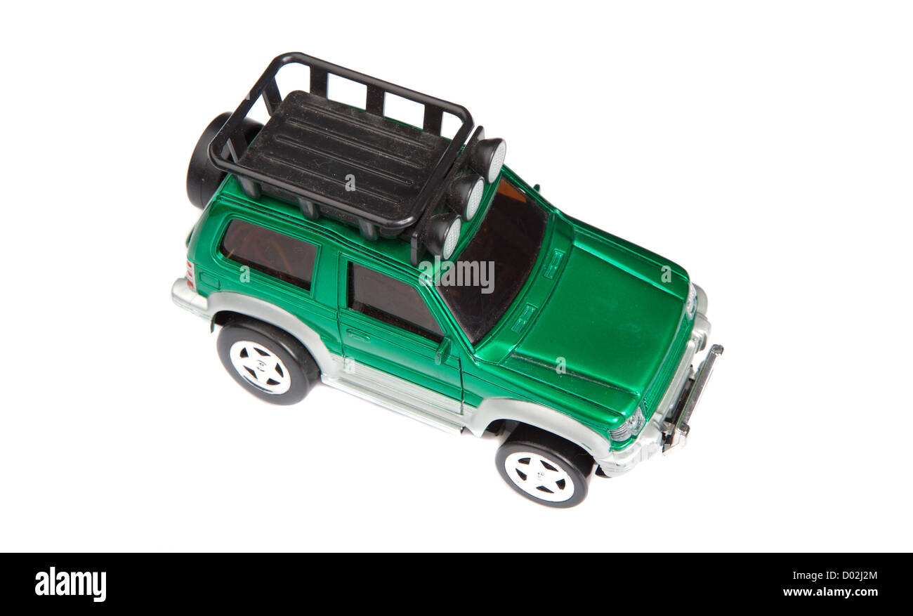 Green toy car on a over white background Stock Photo - Alamy