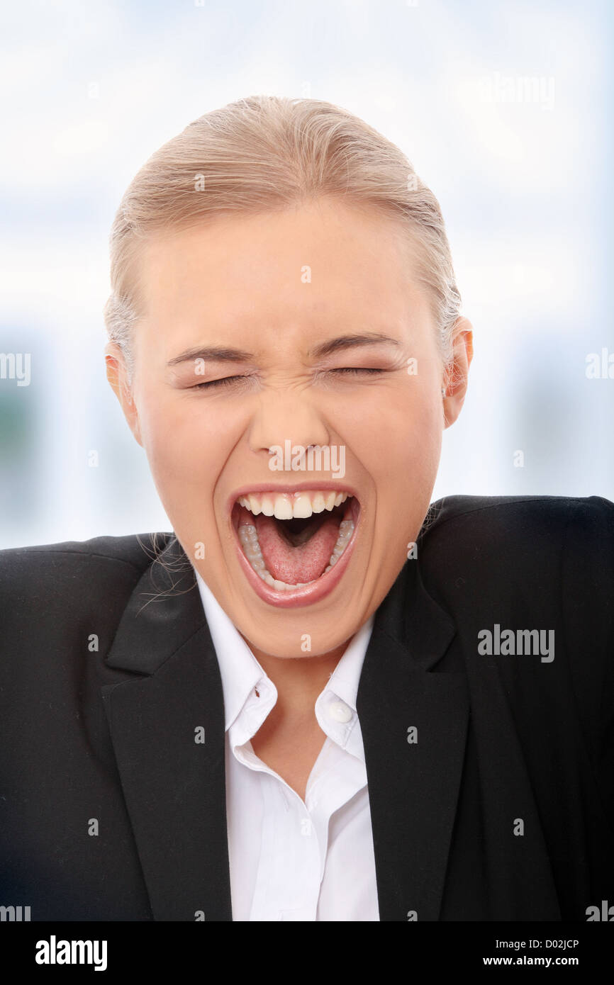 Happy business woman Stock Photo - Alamy