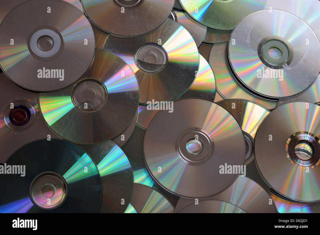 A pile of CDs shiny side up Stock Photo - Alamy