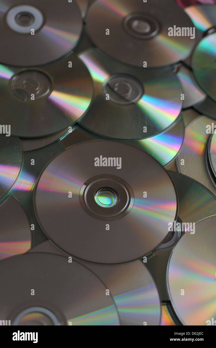 A pile of CDs shiny side up Stock Photo - Alamy