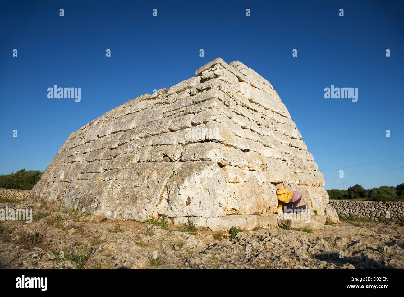 Naveta des Tudons prehistoric monument at Menorca Island in Spain Stock ...