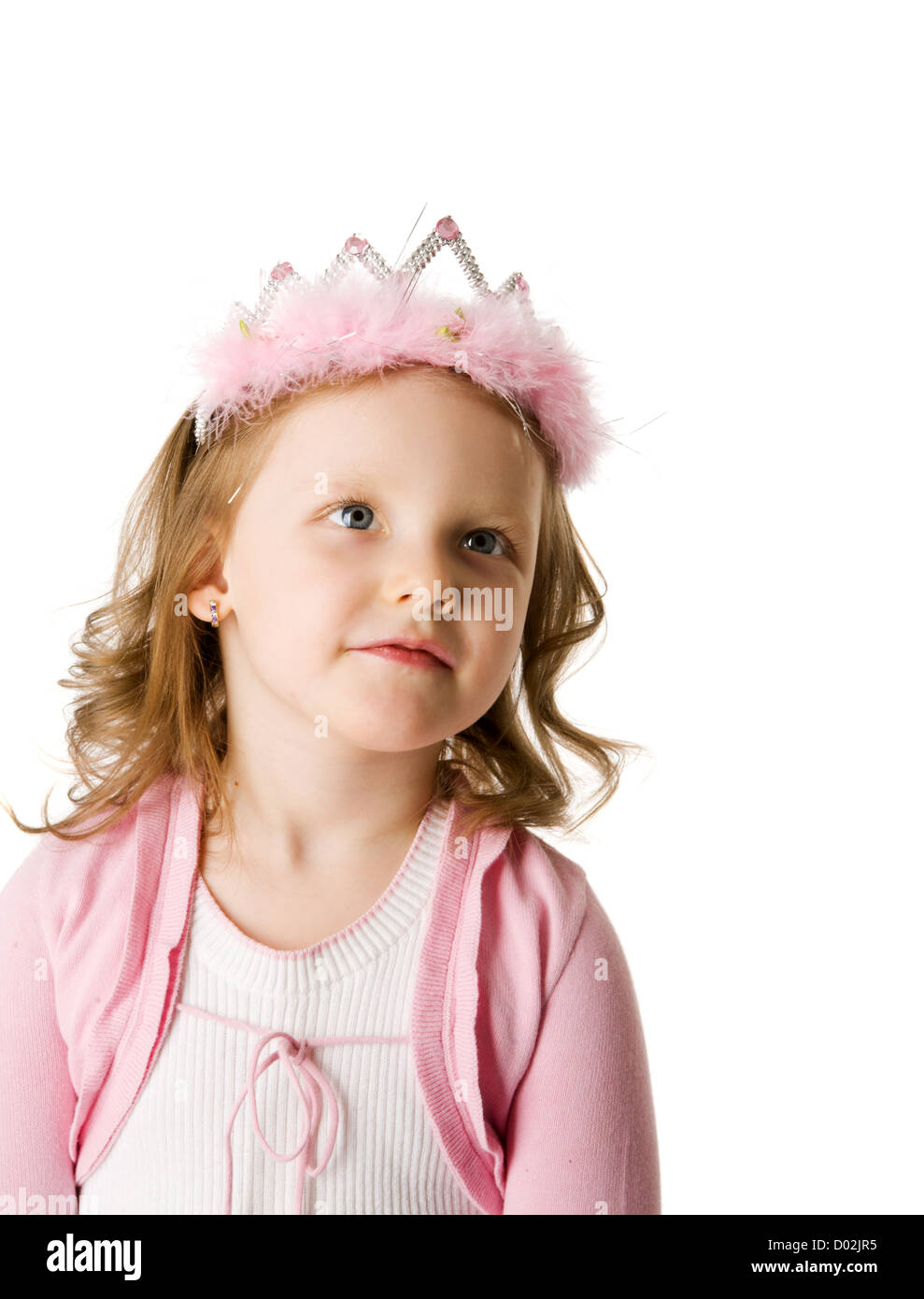 Happy curious child looking up isolated on white Stock Photo - Alamy