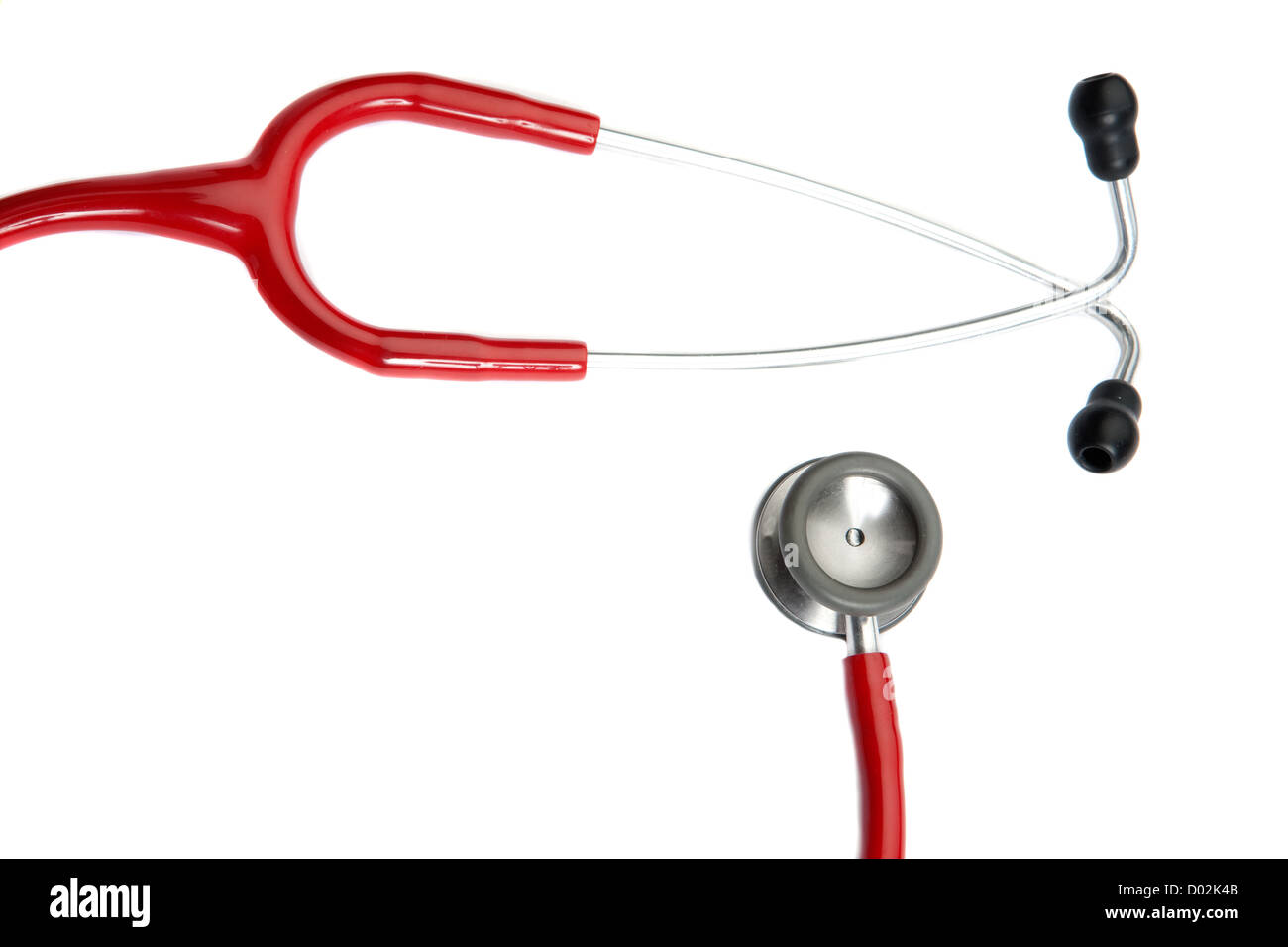 Red stethoscope isolated on a over white background Stock Photo - Alamy