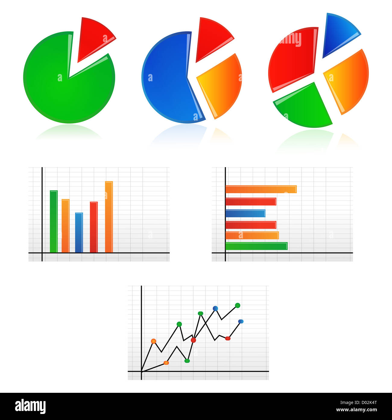 illustration of business graphs on white background Stock Photo - Alamy