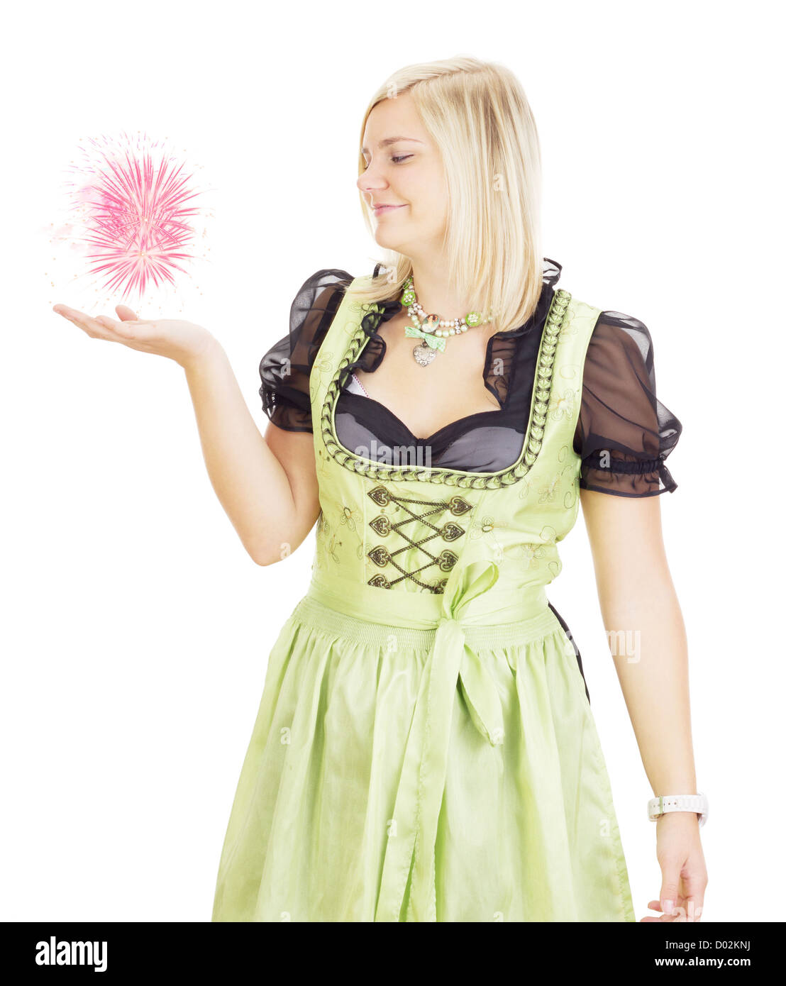 A young woman performing magic Stock Photo - Alamy