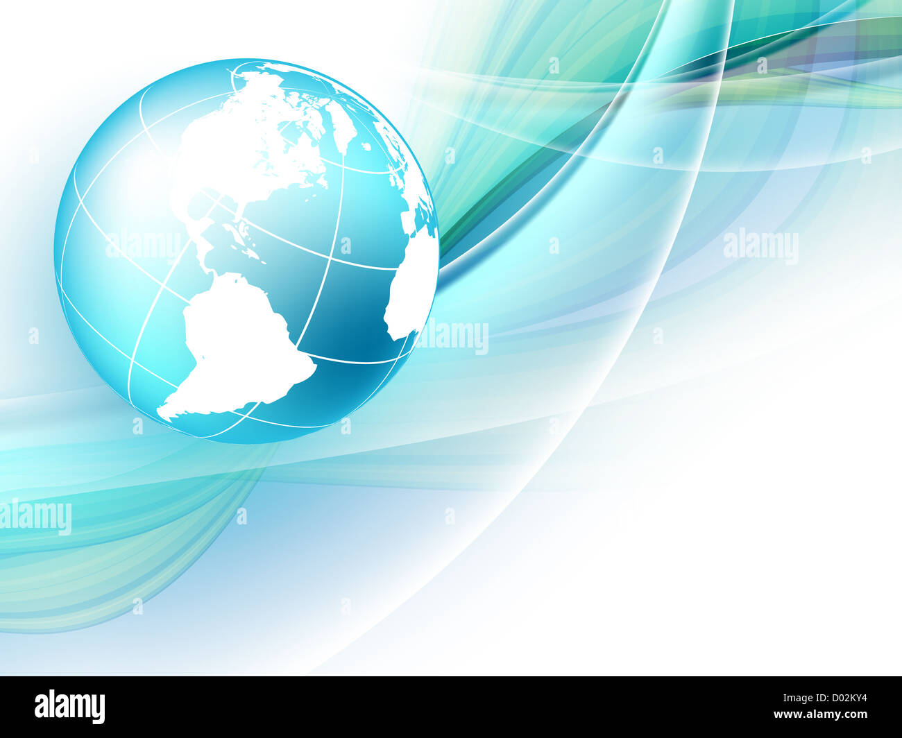 abstract blue background with globe and lines Stock Photo - Alamy