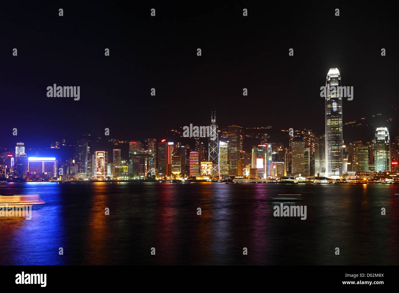 Hong Kong skyline at night Stock Photo - Alamy