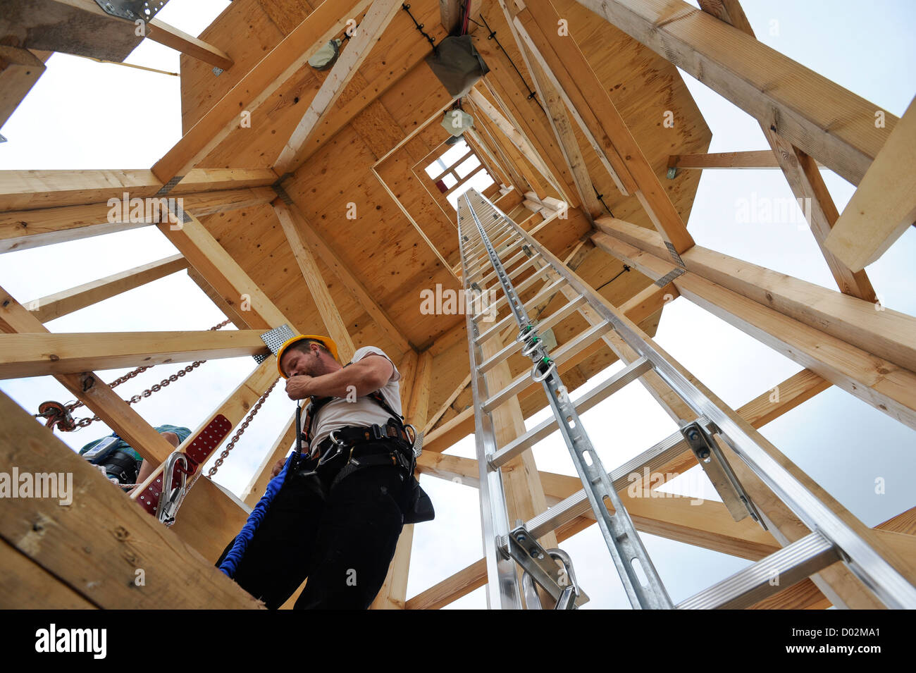 GERMANY Hannover, Timbertower GmbH, construction of 100 metre high ...