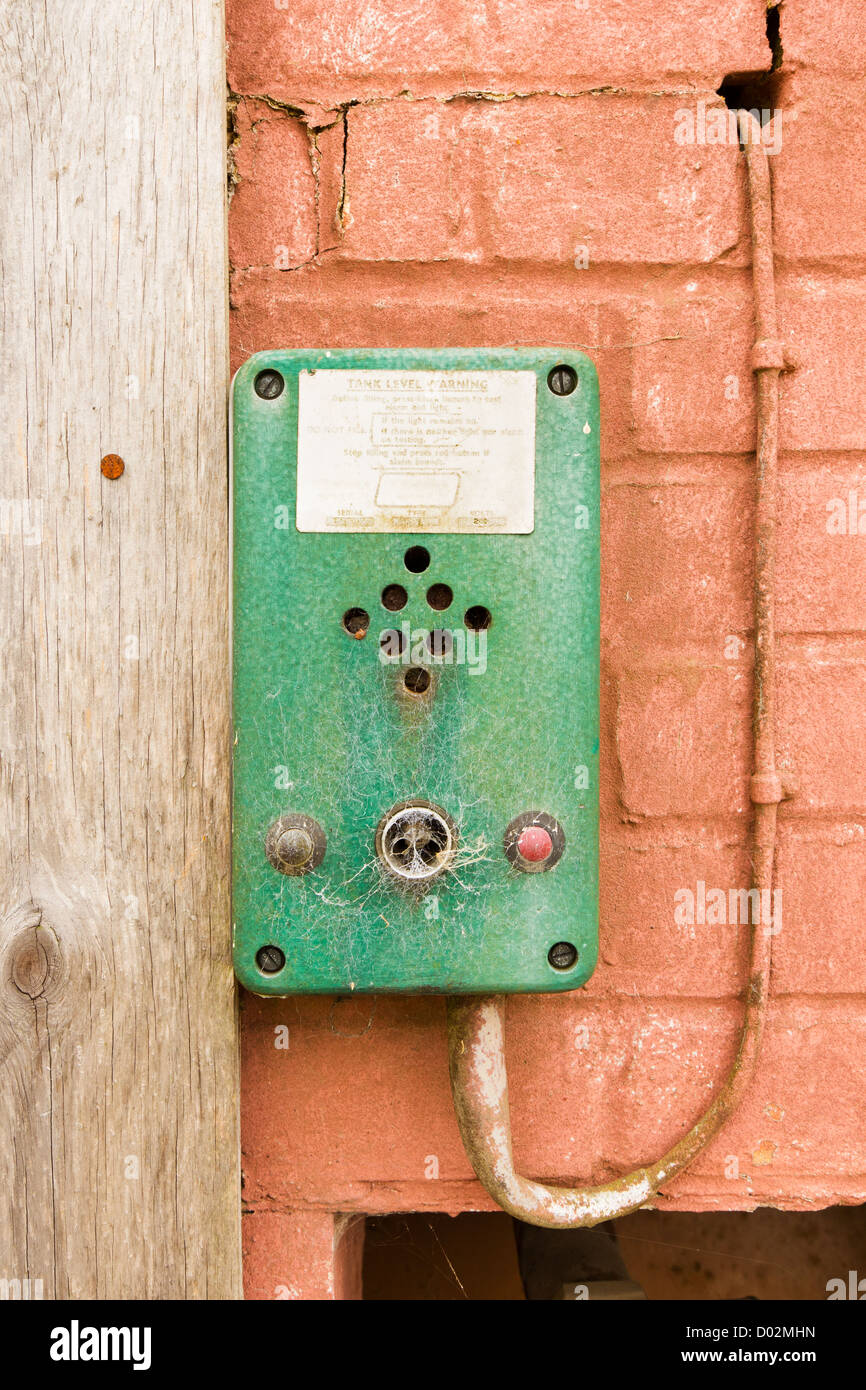 Old fashioned dirty, green control box Stock Photo - Alamy