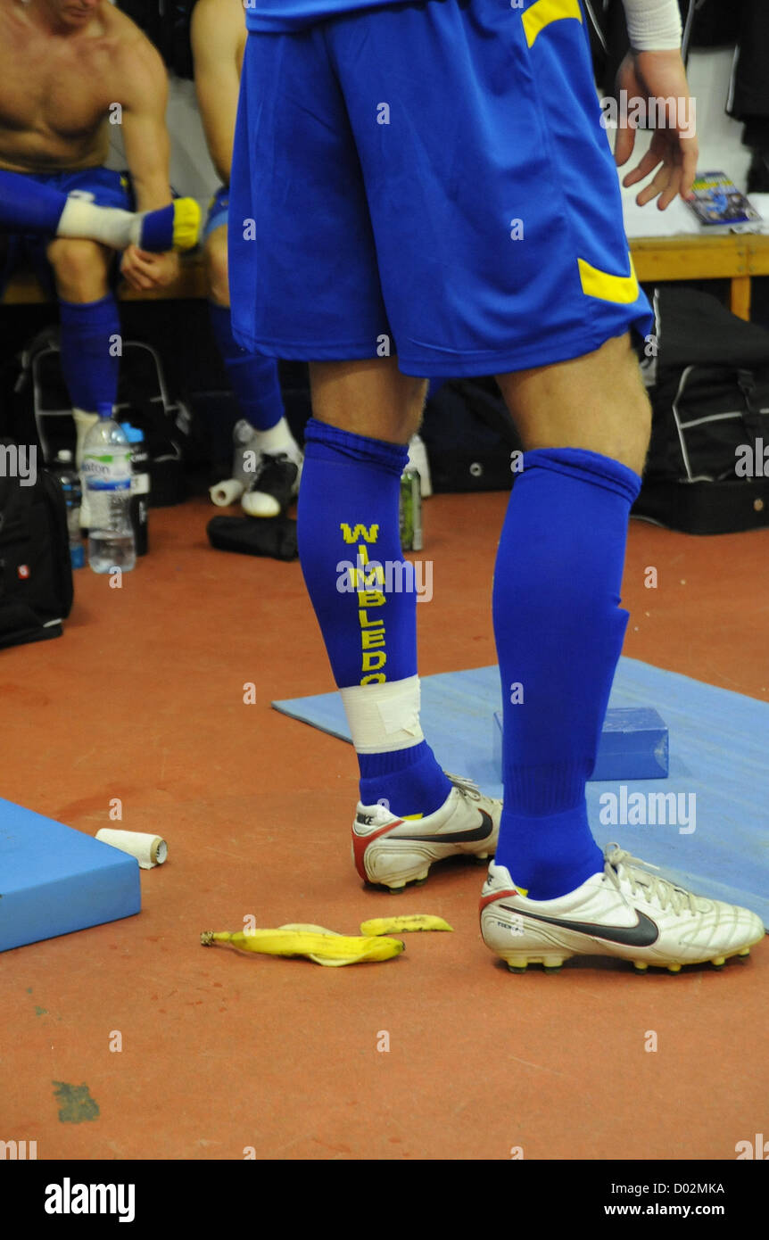 Kingston upon Thames, England. AFC Wimbledon's changing room at their ...
