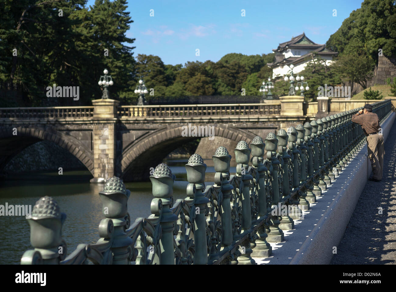 Japan, Tokyo View of Nijubashi bridge at Imperial Palace Stock Photo ...