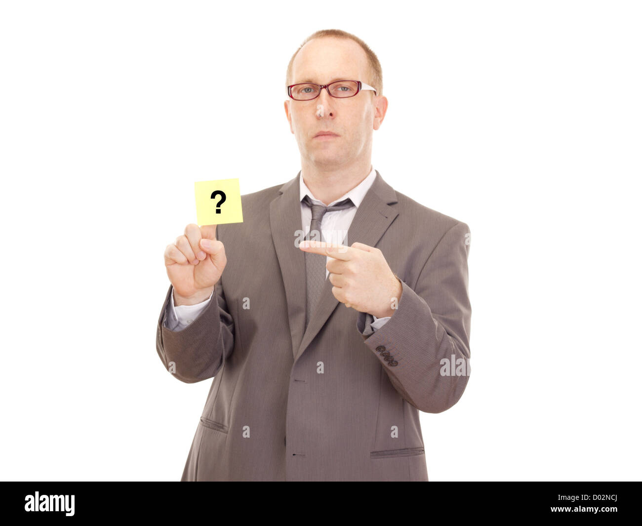Business person showing removable note Stock Photo - Alamy