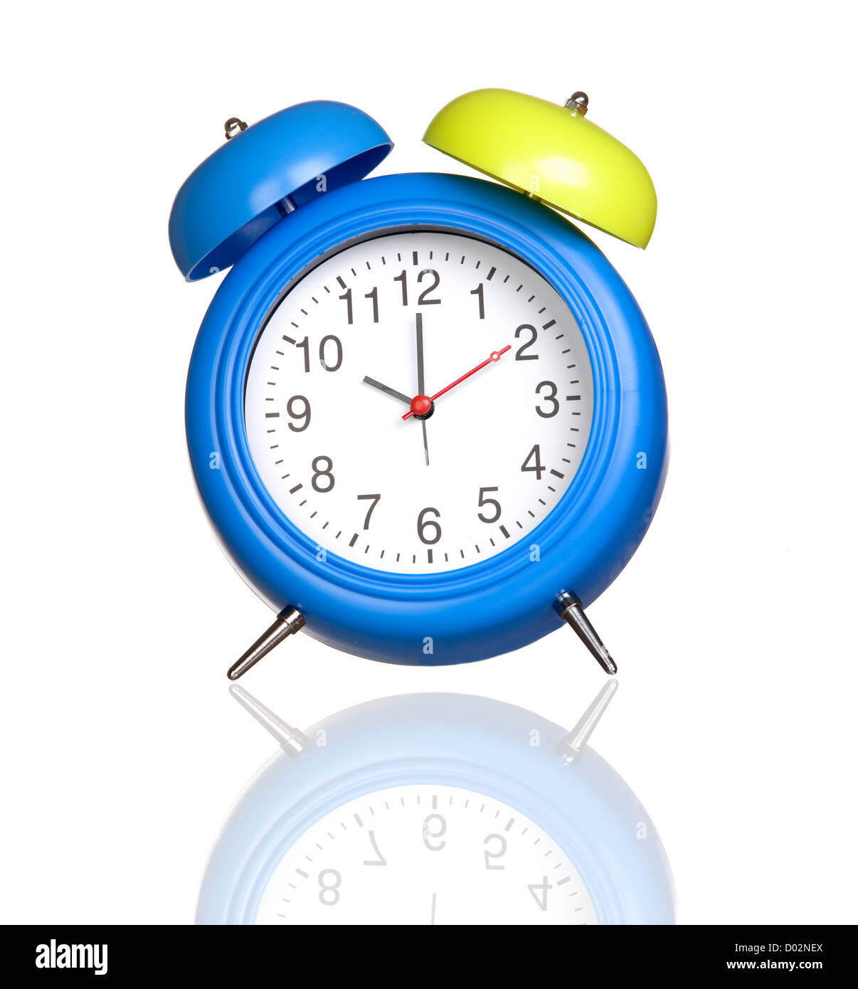 Nice alarm clock with reflection isolated on white background Stock ...