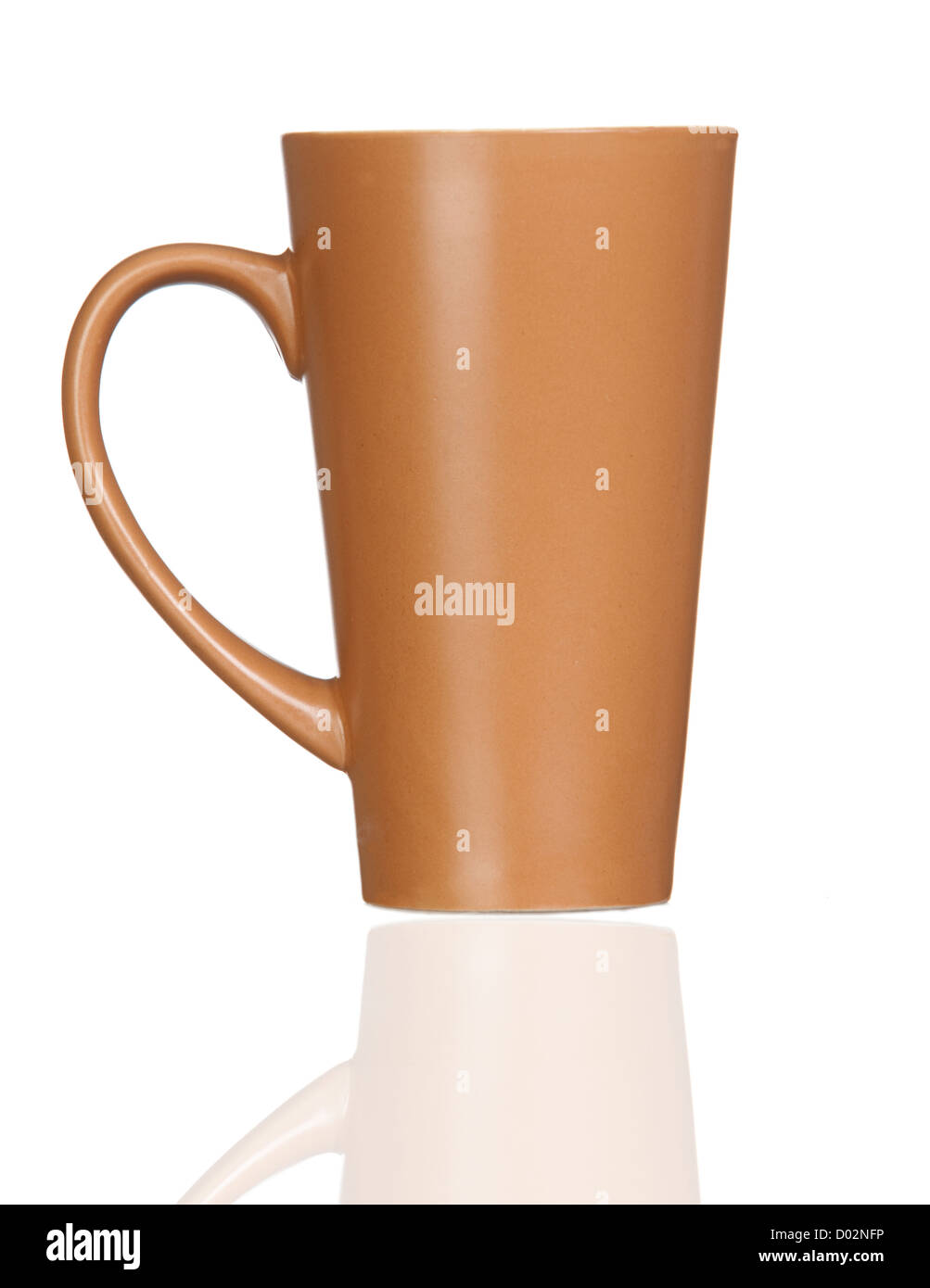 Brown coffee mug with reflection isolated on white background Stock ...