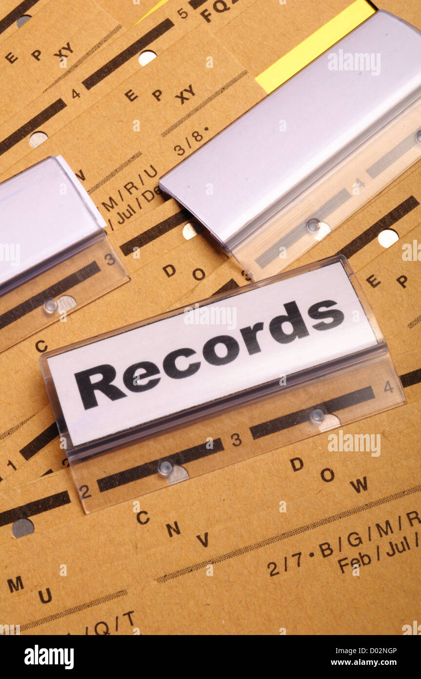 records word on business folder index showing office concept Stock ...