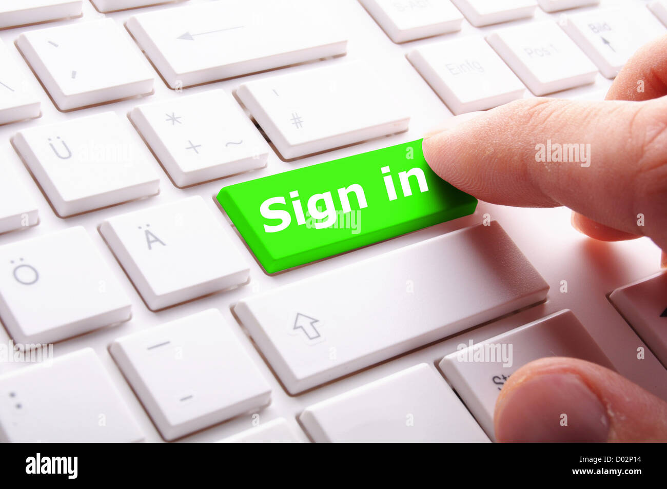 sign in or login on internet webpage concept with keyboard key Stock ...