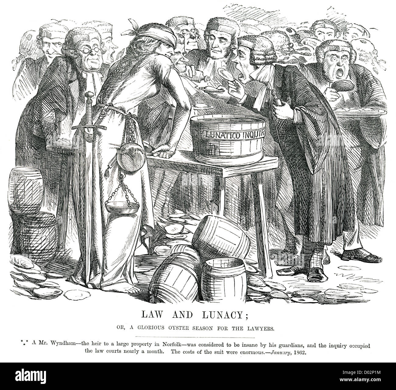 Law and Lunacy. Political cartoon about Wyndham Legal Case, January ...