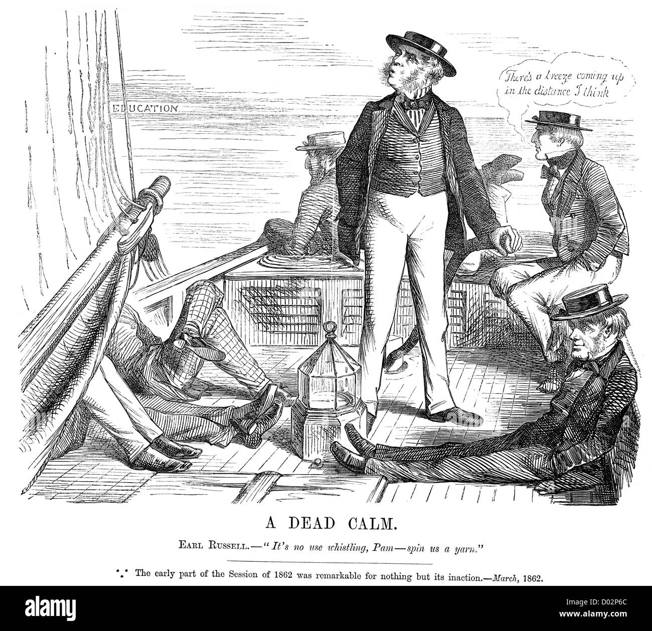 A Dead Calm. Political cartoon about early part of Session of 1862 ...