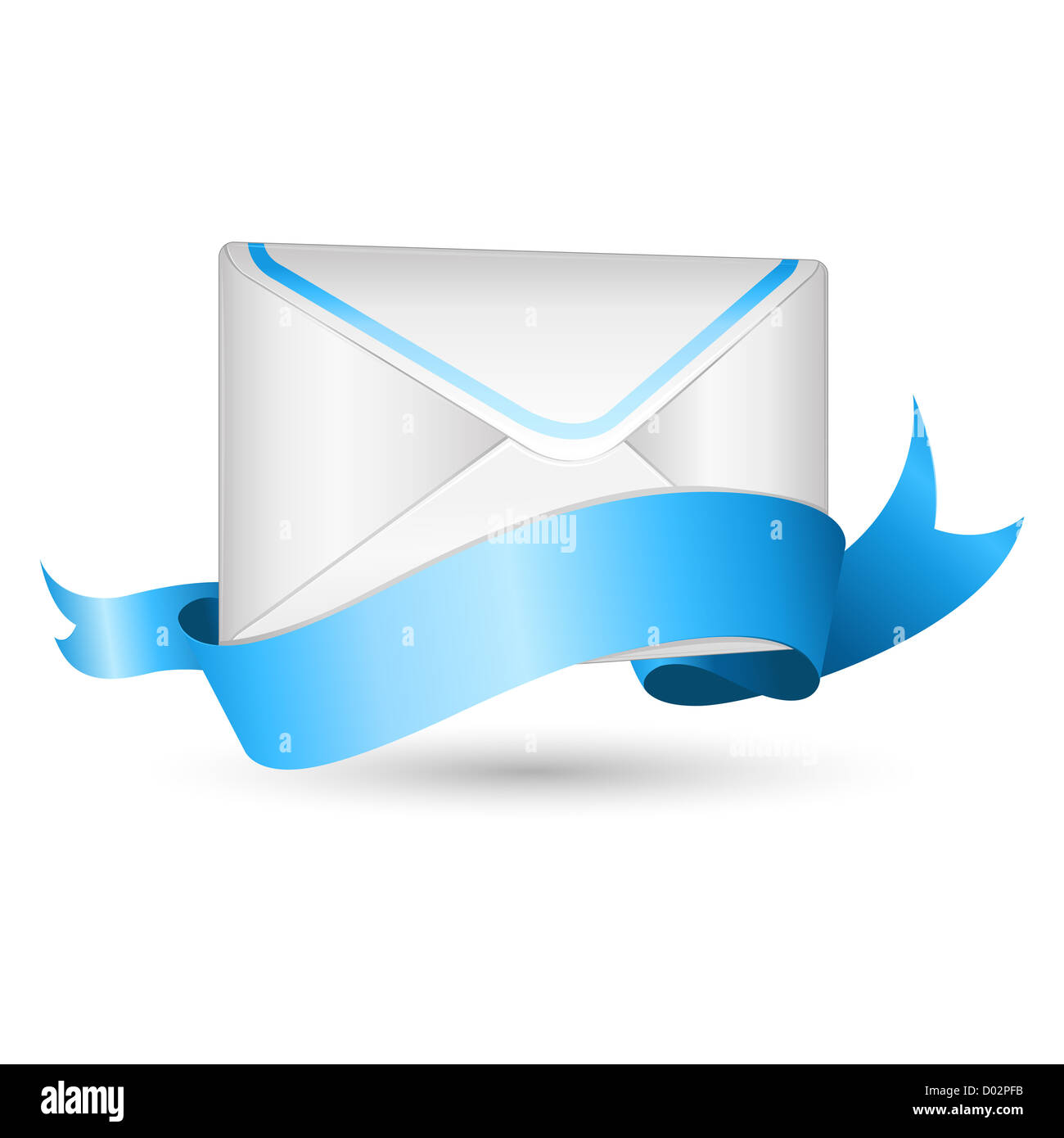 illustration of letter cover with ribbon on white background Stock ...