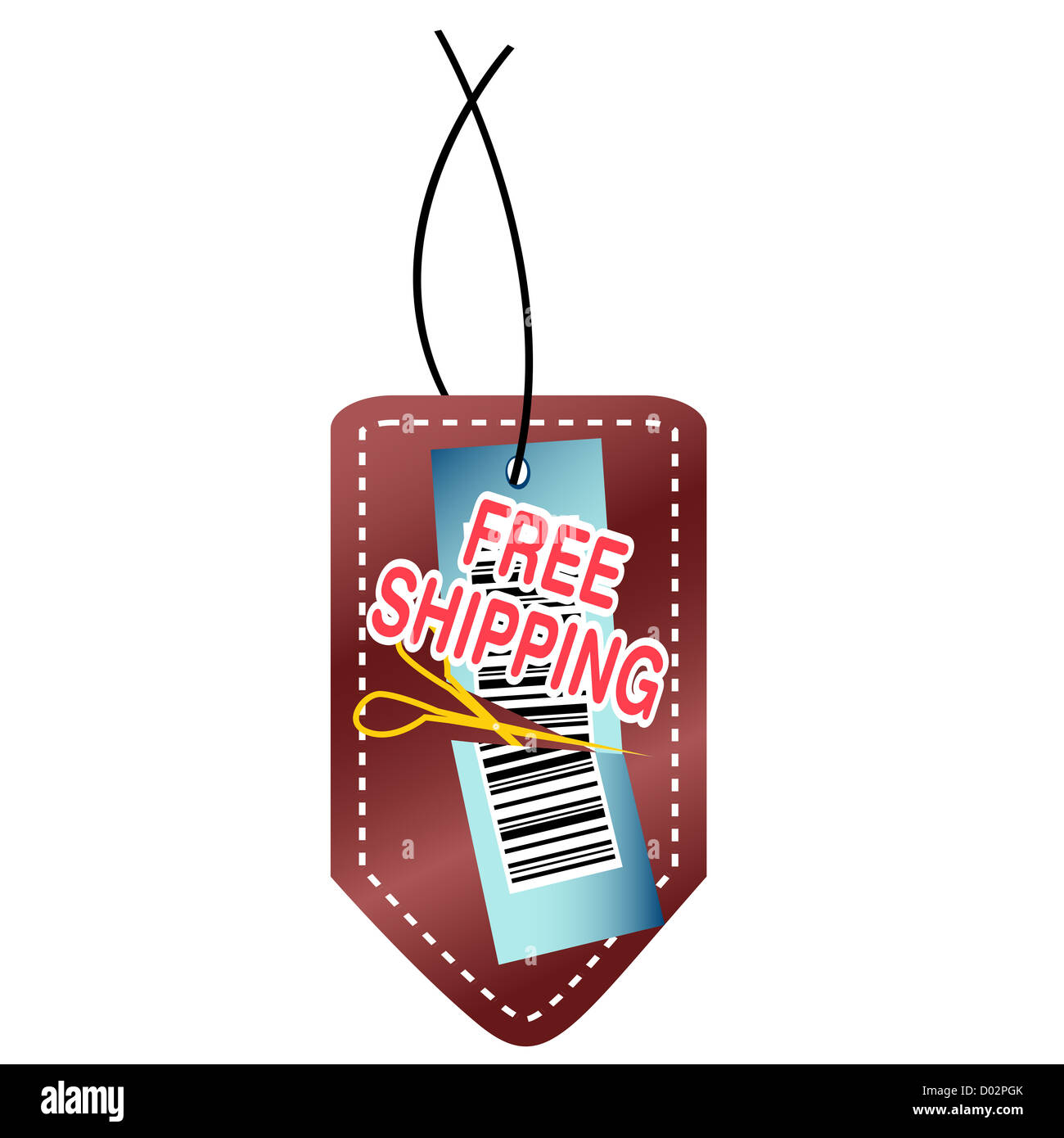 illustration of free shipping tag on white background Stock Photo - Alamy