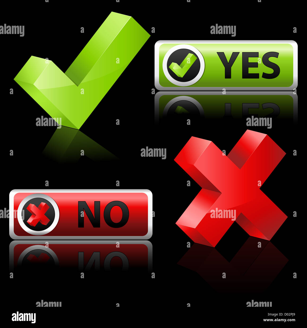 illustration of yes and no button on abstract background Stock Photo ...