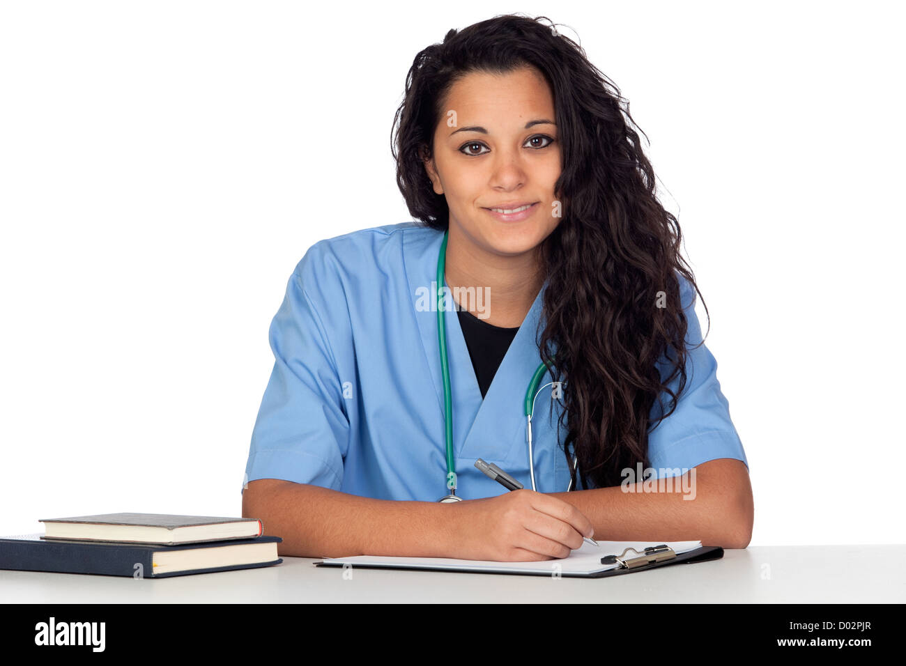 Young medical student isolated on white background Stock Photo - Alamy