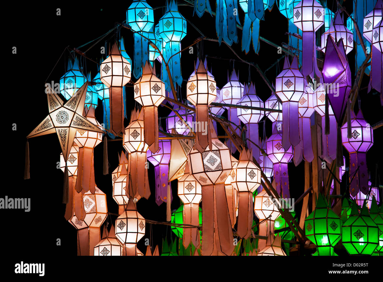 Night light chinese lamps Stock Photo - Alamy