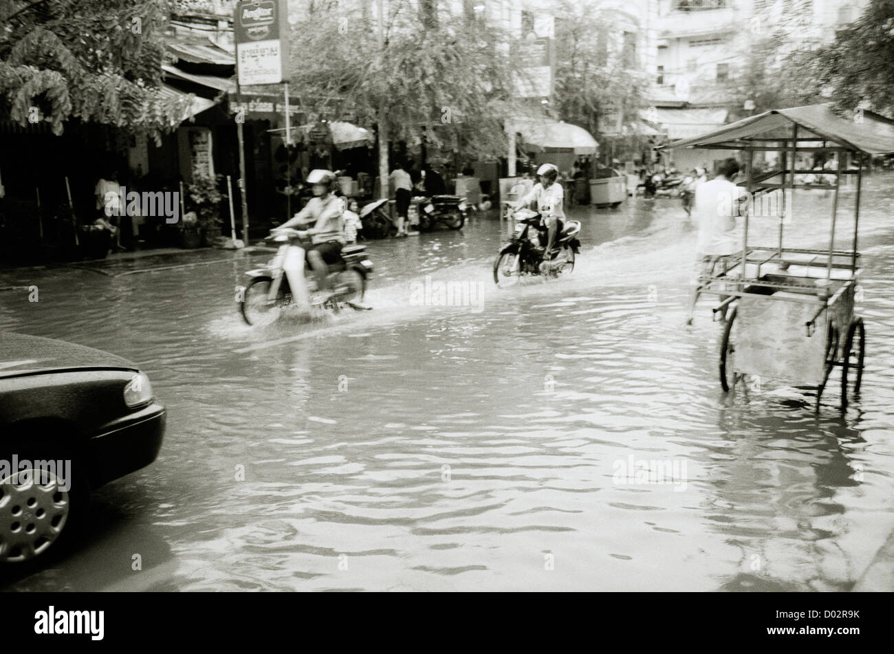 Monsoon rain storm weather climate in Phnom Penh Cambodia in Far East ...