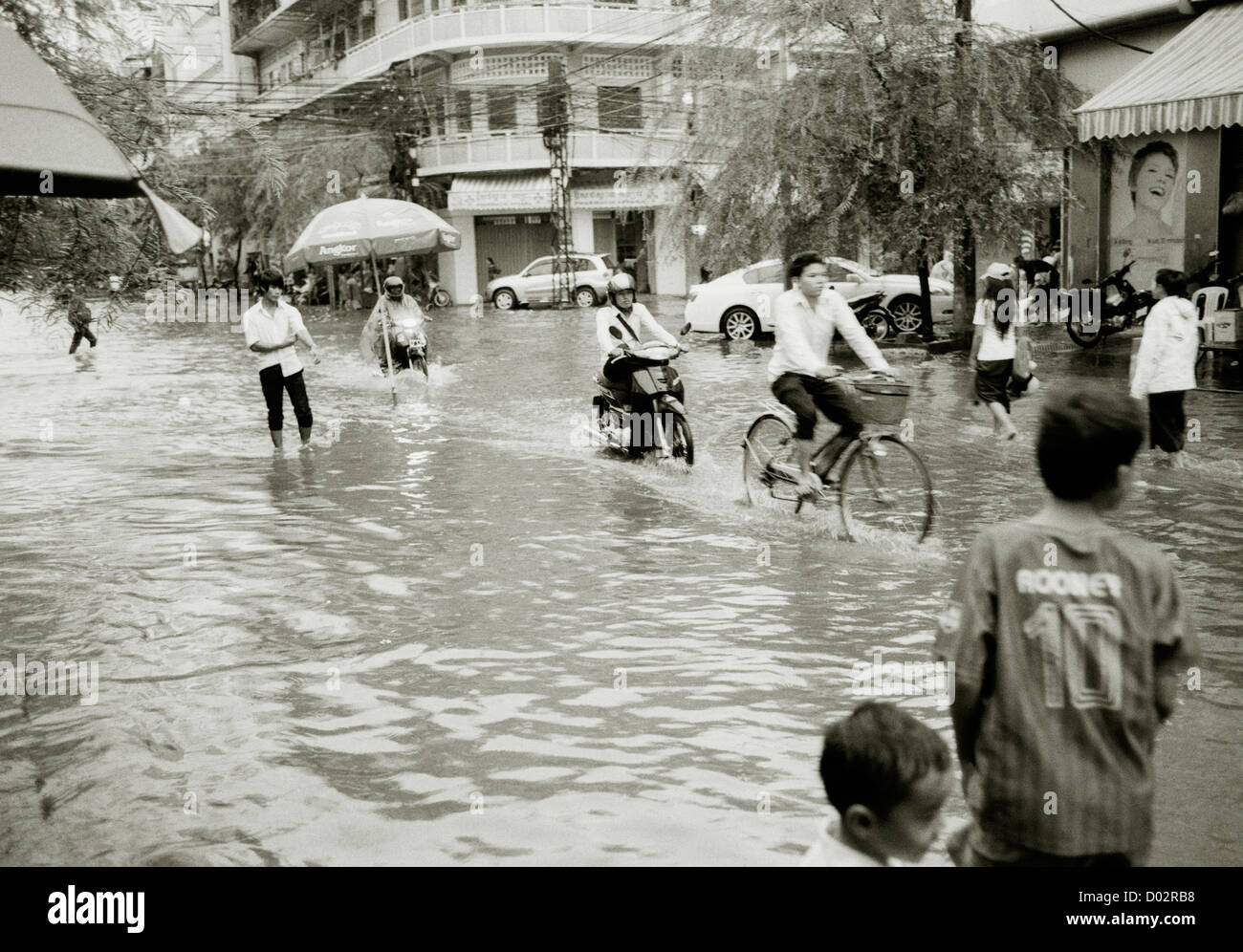Monsoon rain storm weather climate in Phnom Penh Cambodia in Far East ...