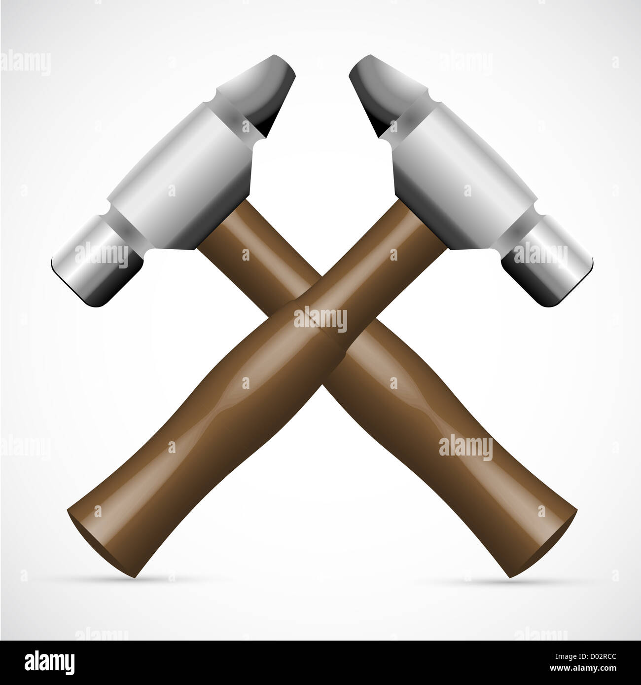 illustration of tools in crossed formation on white background Stock ...