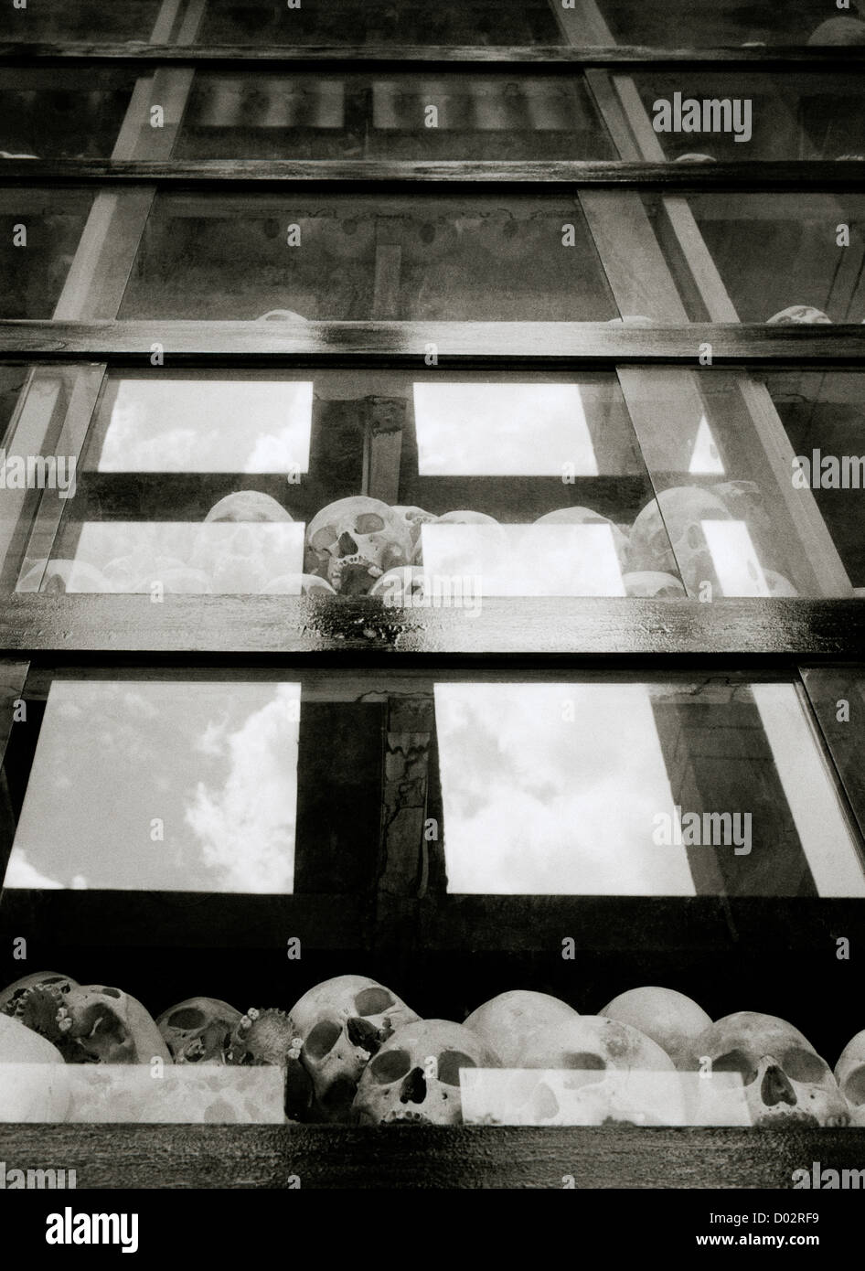 Skulls at Choeung Ek Killing Fields in Phnom Penh in Cambodia in Far ...