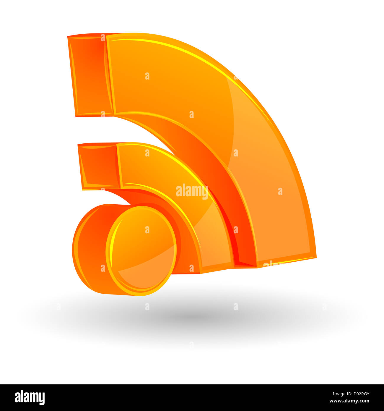 illustration of rss icon on white background Stock Photo - Alamy