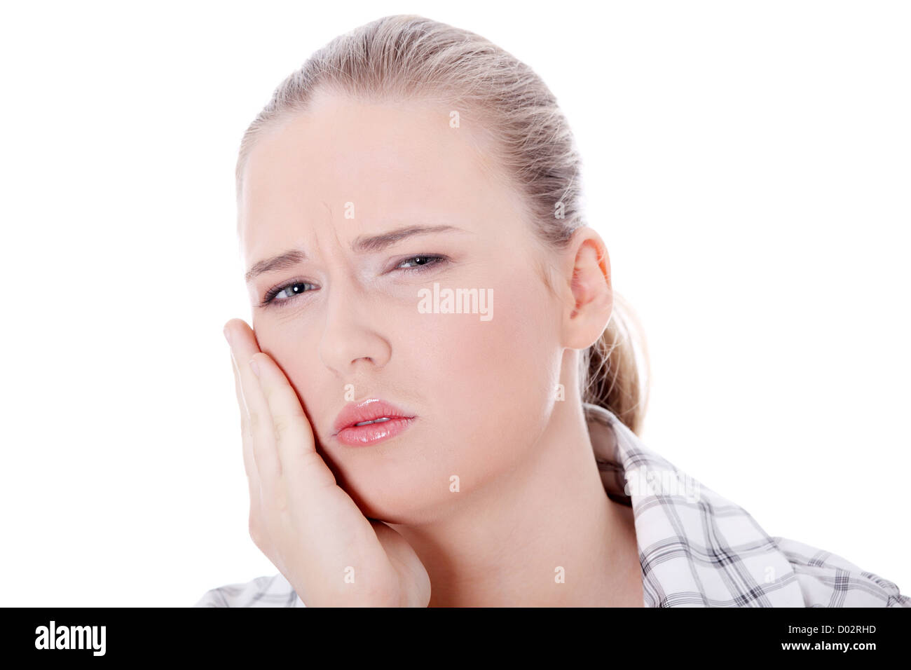 Beautiful young woman is having toothache Stock Photo - Alamy