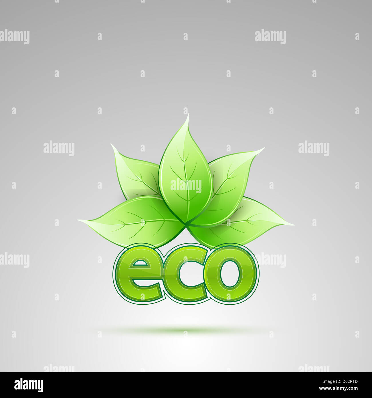 illustration of eco with leaves on white background Stock Photo - Alamy
