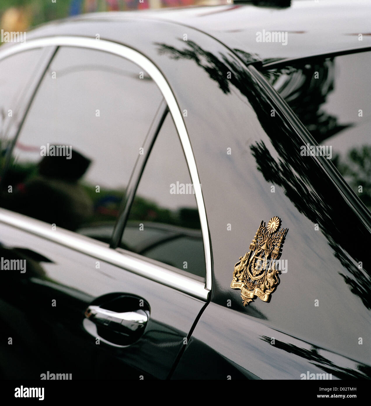 Cambodian royal crest on the car of the King in Phnom Penh Cambodia in ...