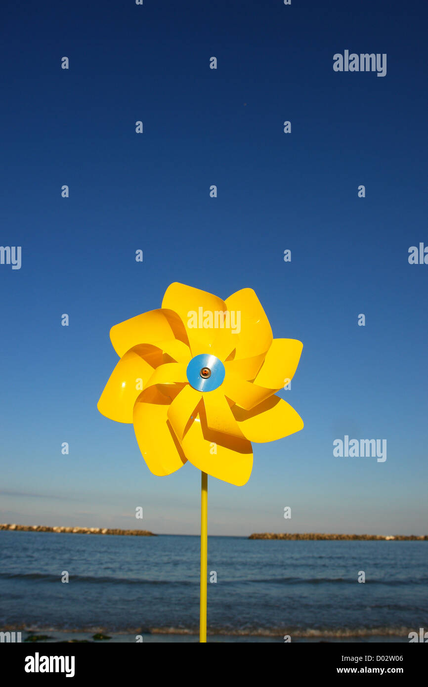 Windwheel at the beach..........Wind wheel on the beach Stock Photo - Alamy