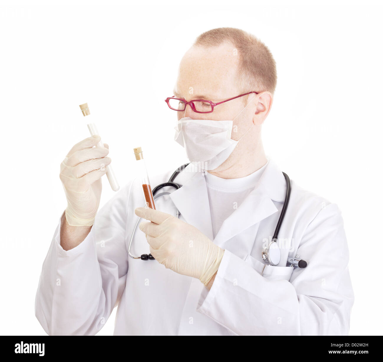 Medical doctor with test tubes Stock Photo - Alamy