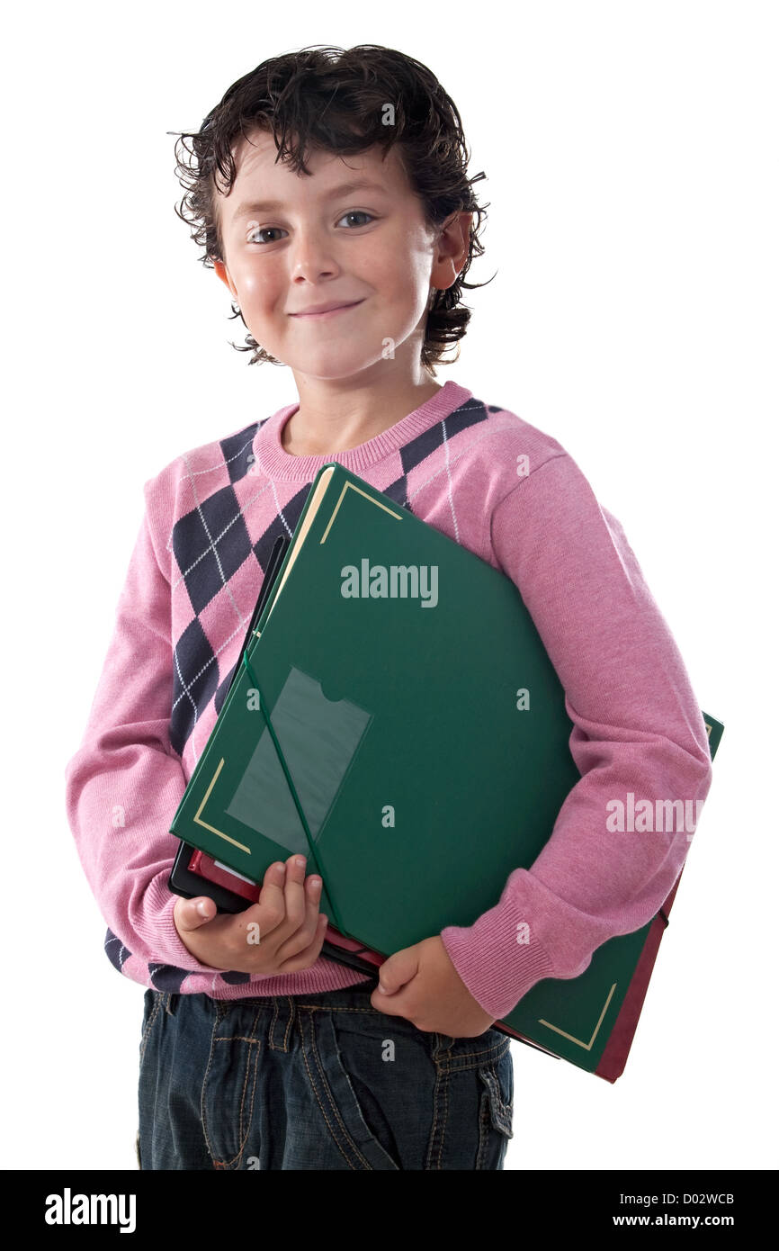 Back to school. Handsome boy student isolated over white Stock Photo ...