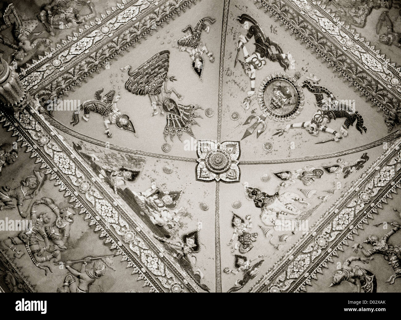 Art inside the Victory Monument Patuxai Patuxay Monument in Vientiane ...