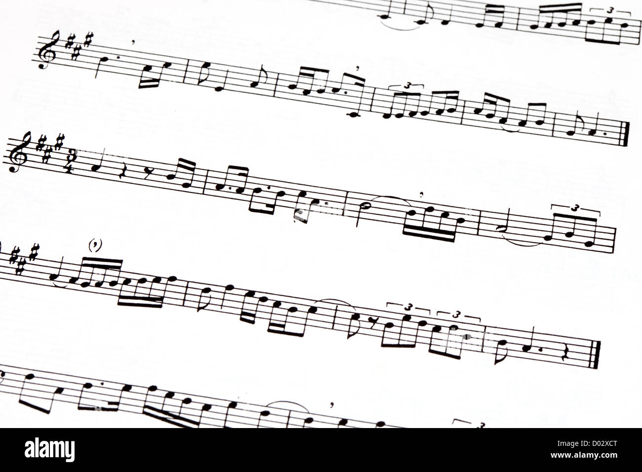 Picture of musical notes in a score Stock Photo - Alamy