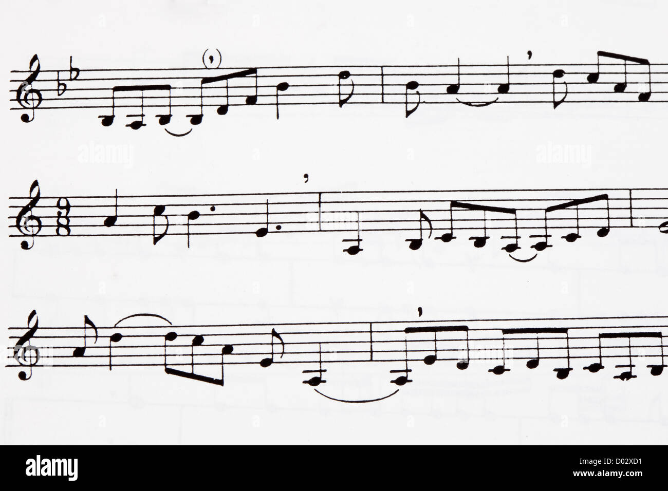 Picture of musical notes in a score Stock Photo - Alamy