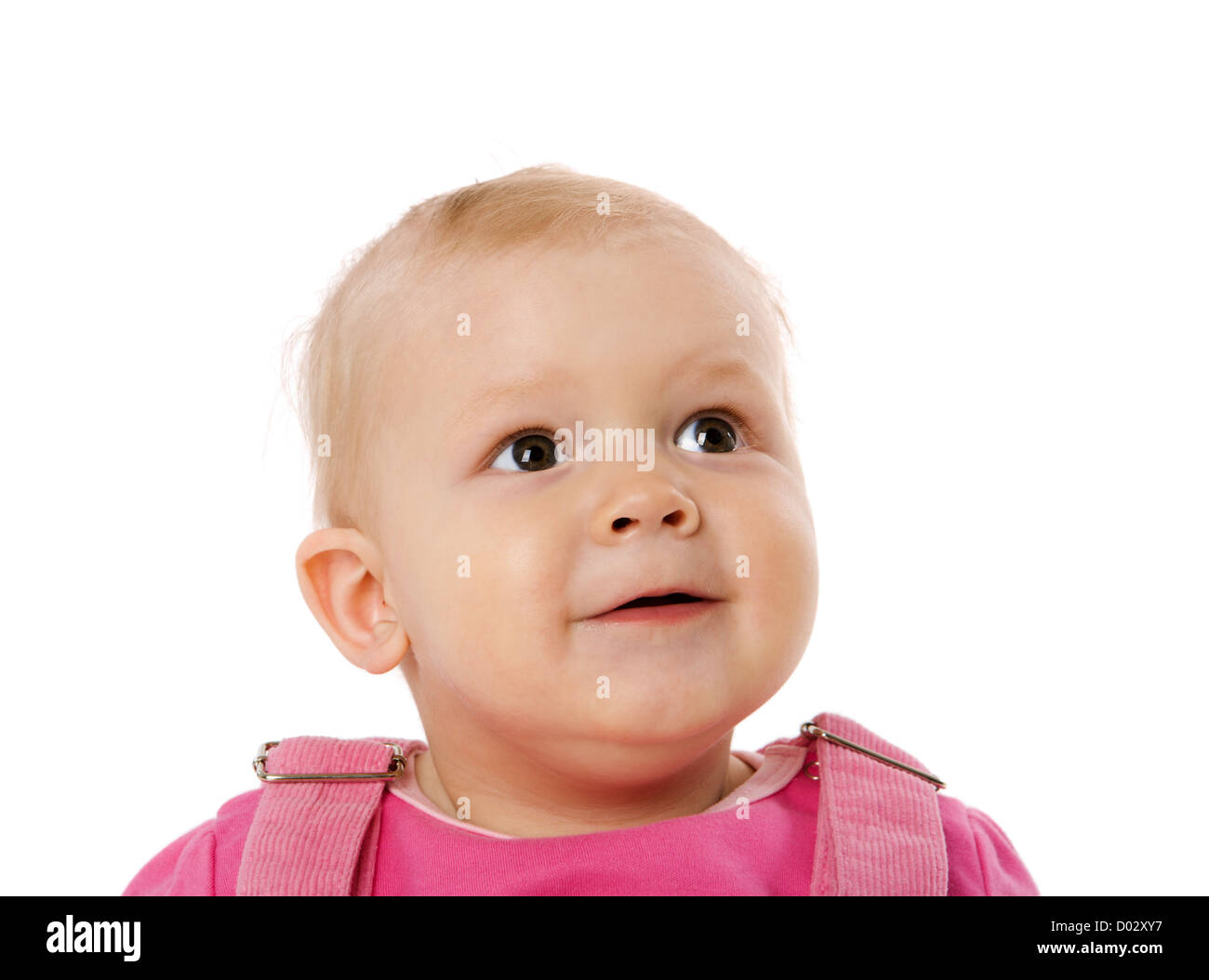 Happy Toddler girl portrait isolated on white Stock Photo - Alamy