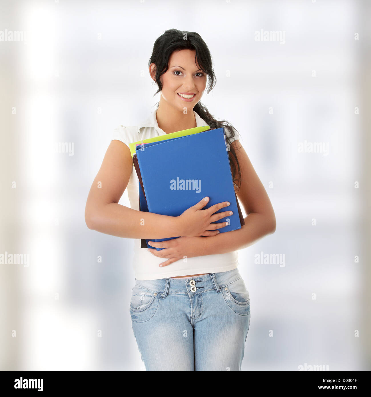 Happy student girl Stock Photo - Alamy