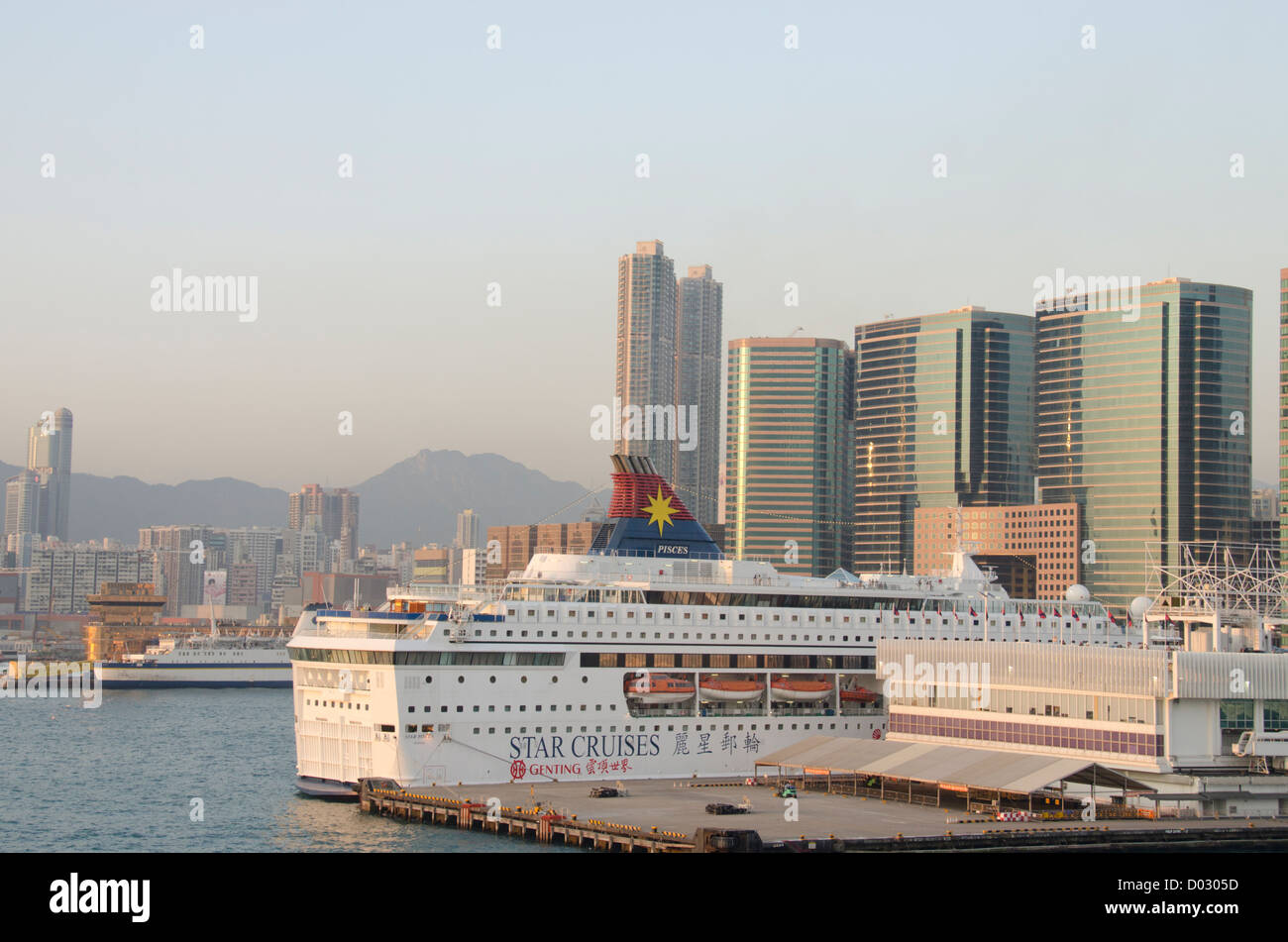 China, Hong Kong. Victoria Harbor view of Kowloon Island cruise ...