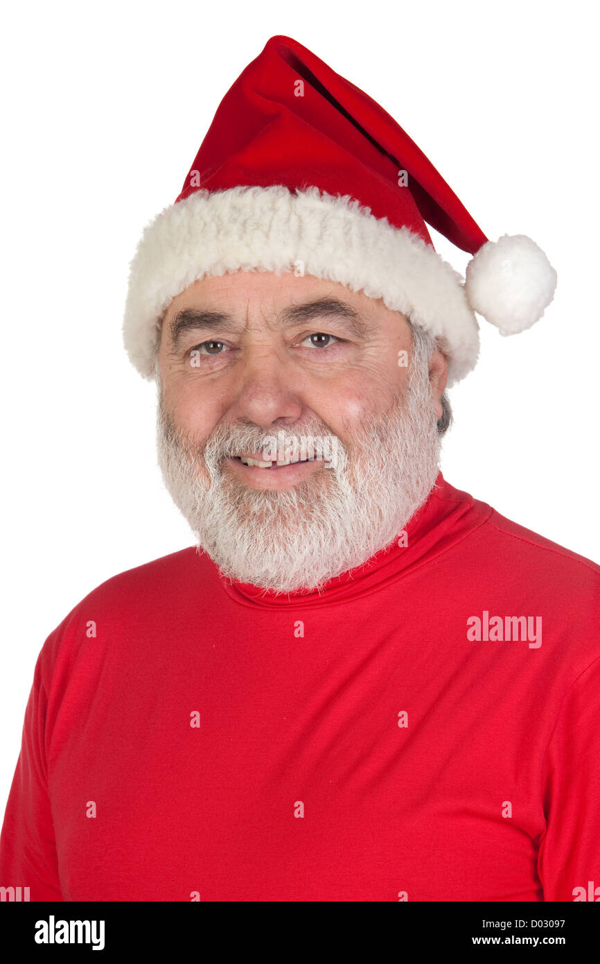 Portrait of Santa Claus isolated on white background Stock Photo - Alamy