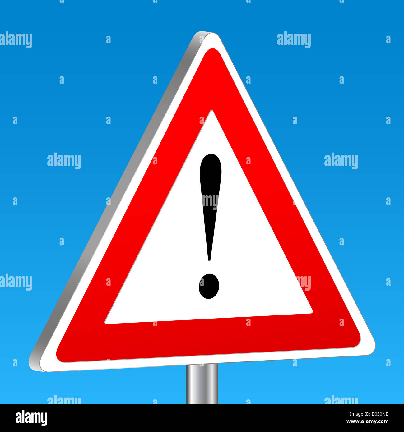 Attention sign on a blue background. Vector illustration Stock Photo ...