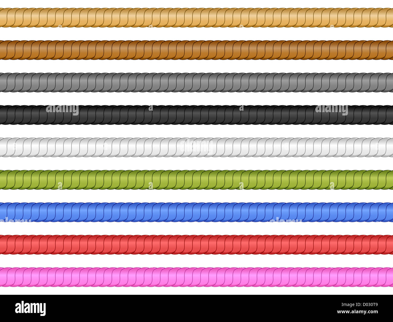 Rope set on a white background. Vector illustration Stock Photo - Alamy