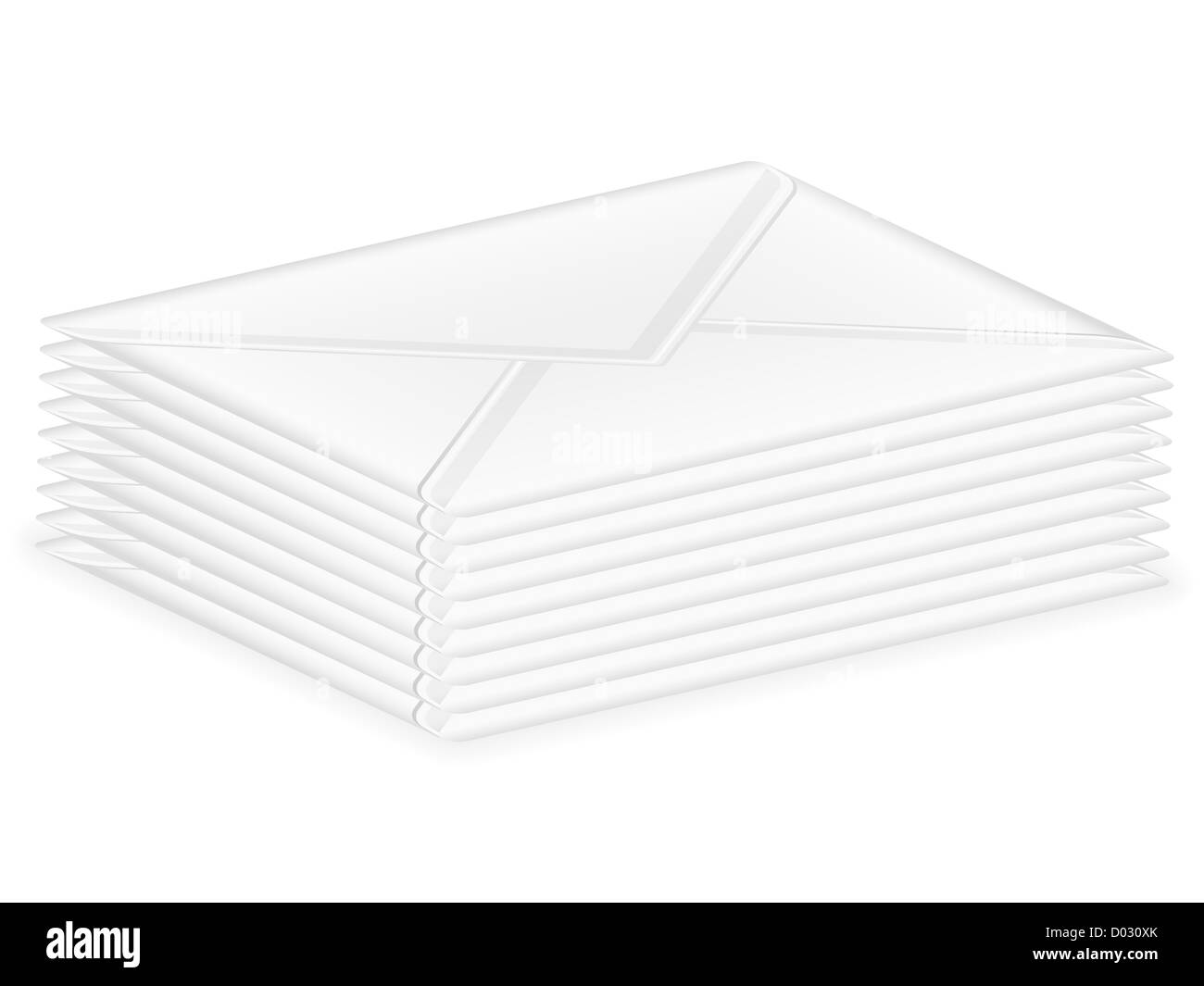 Stack of blank envelopes on a white background. Vector illustration ...