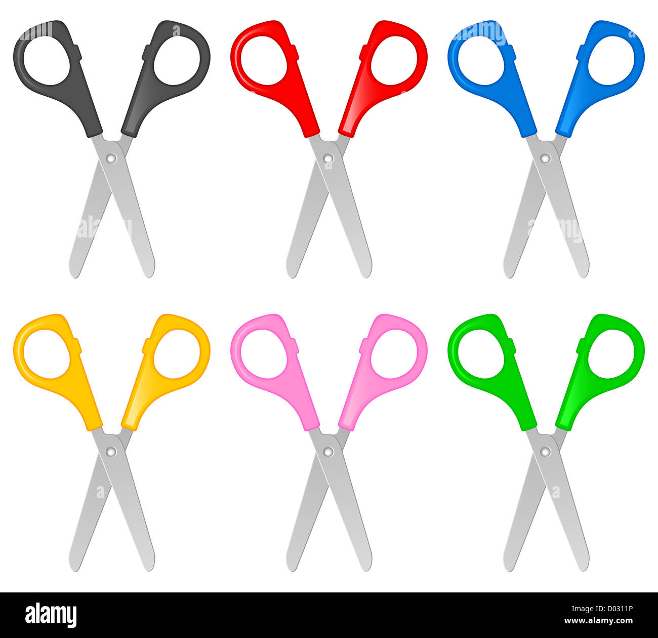 Scissors set on white background. Vector illustration Stock Photo - Alamy